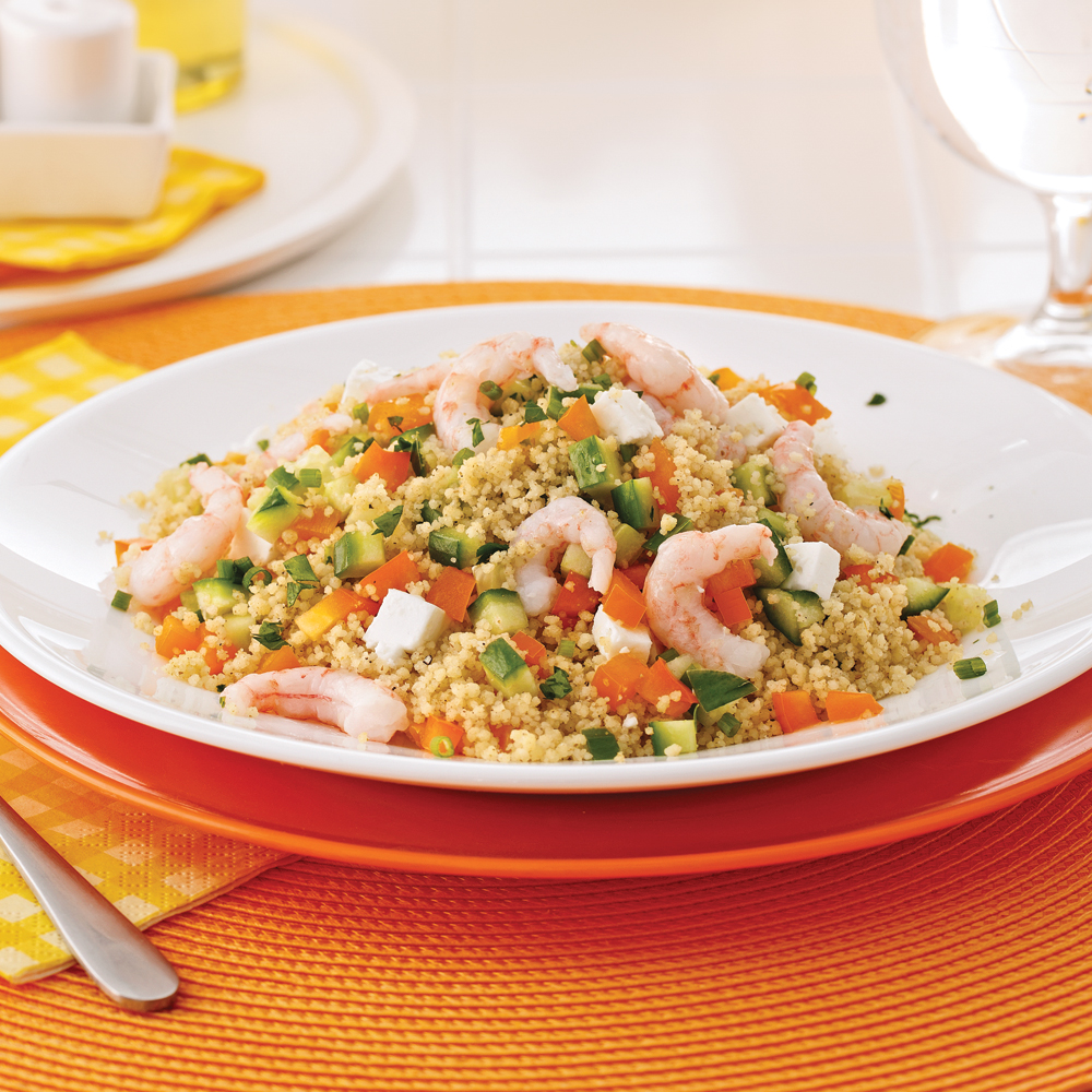 Salade De Couscous De Blé Entier Et Crevettes Nordiques Recettes
